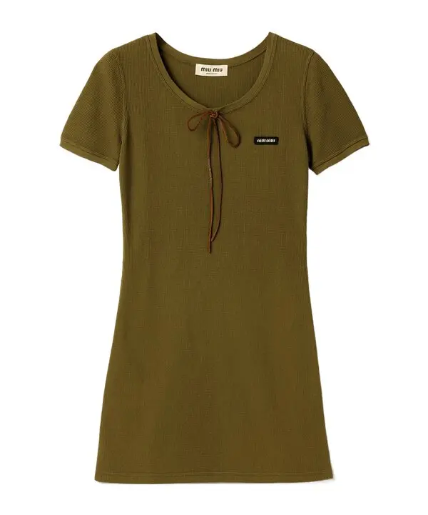 Miu Miu Cotton Dress - Military Green