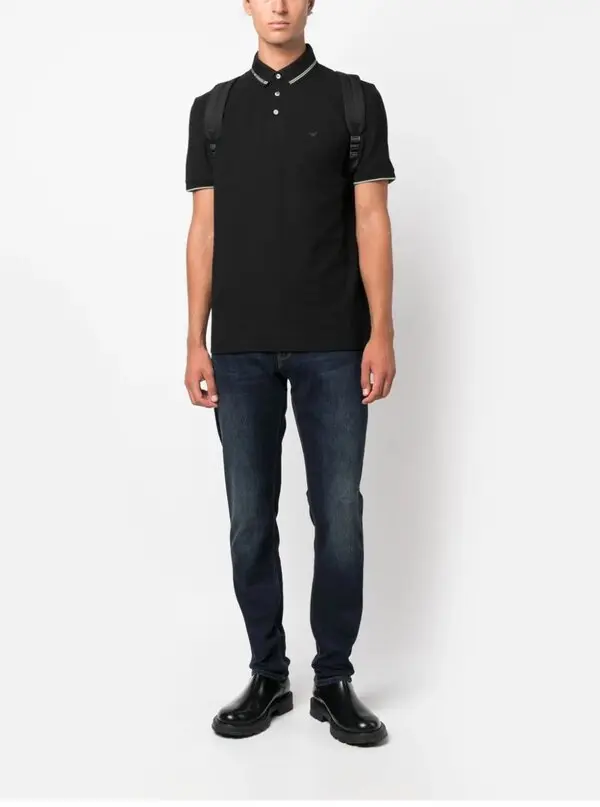 Emporio Armani Logo Plaque Washed Denim Jeans