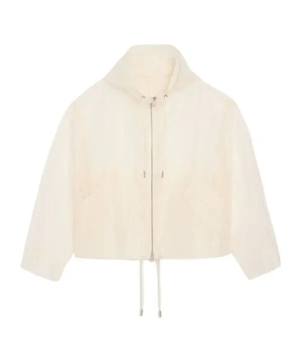 Ami Nylon Zipper Windproof Jacket - Milky White