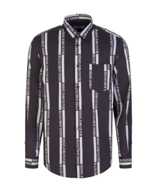 Versace Logo Long-sleeved Shirt - Black