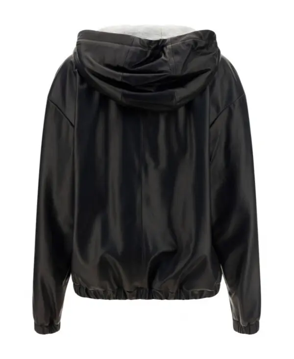 Saint Laurent Leather Hooded Jacket