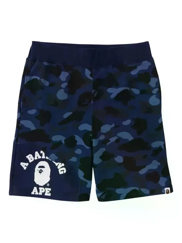 A BATHING APE Camouflage Shorts - Blue