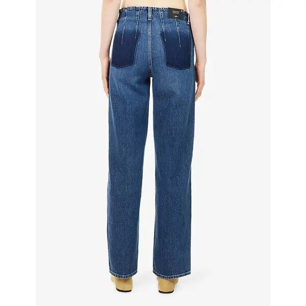7 For All Mankind Stovepipe Straight-leg Denim Jeans - Seaside
