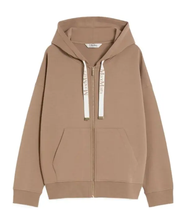 Max Mara Jour Zip-up Drawstring Hoodie - Camel