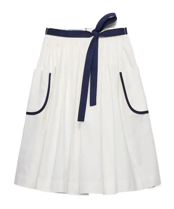 Prada Slubbed Toile Skirt