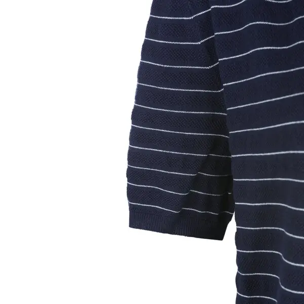 Miu Miu Striped Embroidered Knitted Polo Top - Blue