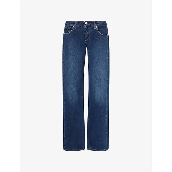 7 For All Mankind Low-rise Straight-leg Denim Jeans - Indiglow