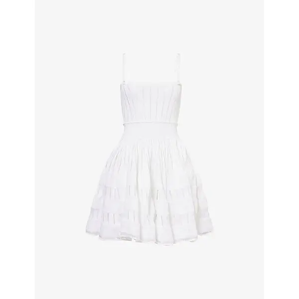 Alaïa Fitted-waist Bandeau Stretch-woven Mini Dress - Blanc