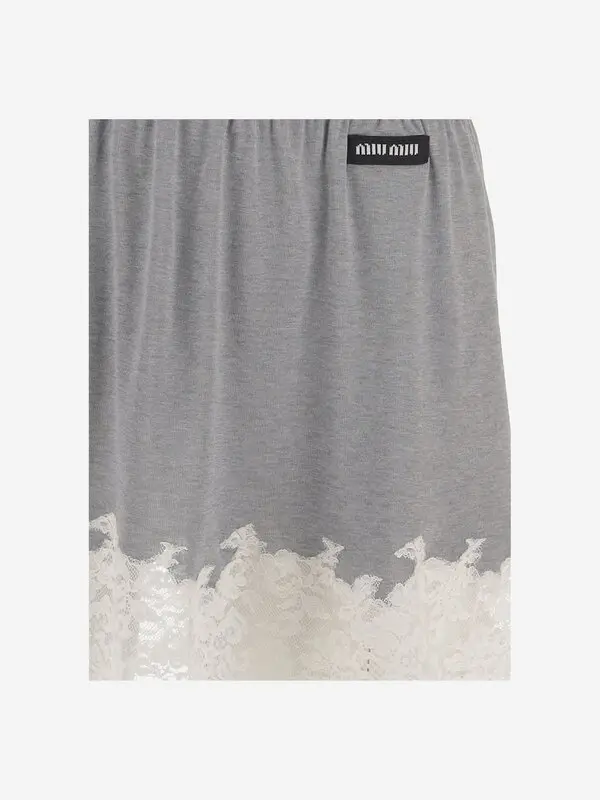 Miu Miu Lace Trim Mini Skirt