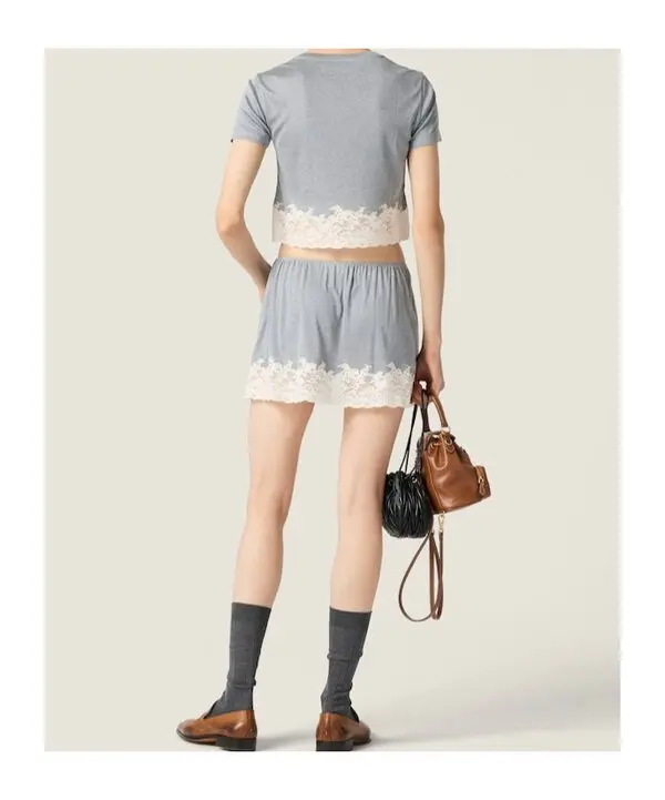 Miu Miu Logo Patch Mini Skirt