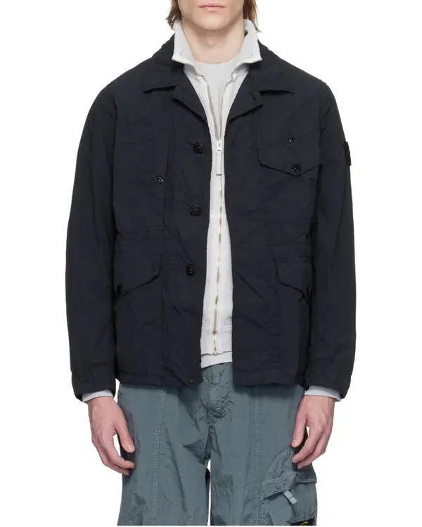 Stone Island Logo Patch Buttoned Jacket