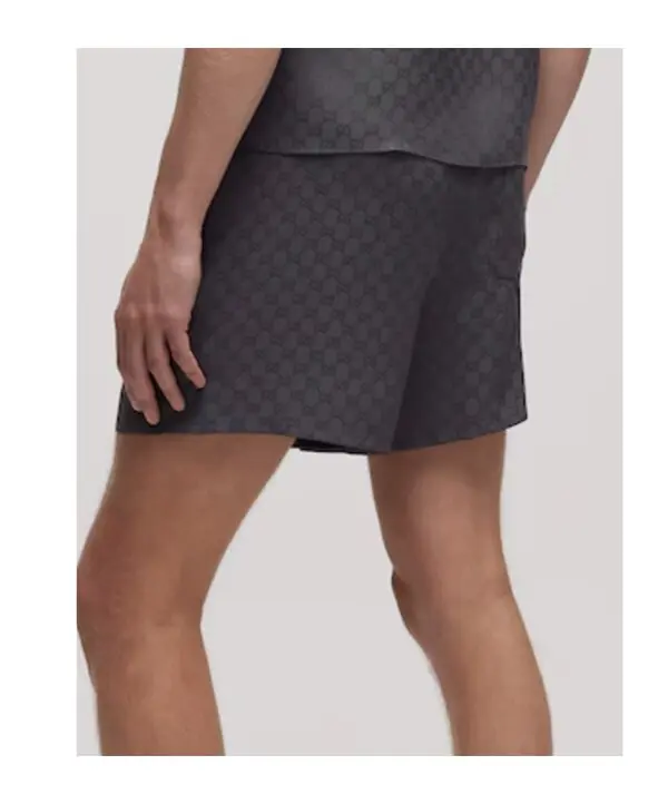 Gucci Gg Silk Jacquard Shorts - Dark Gray