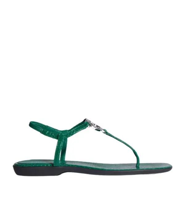 Gucci Python Thong Sandal With Interlocking G - Green
