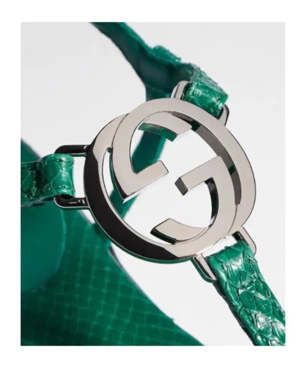Gucci Python Thong Sandal With Interlocking G - Green