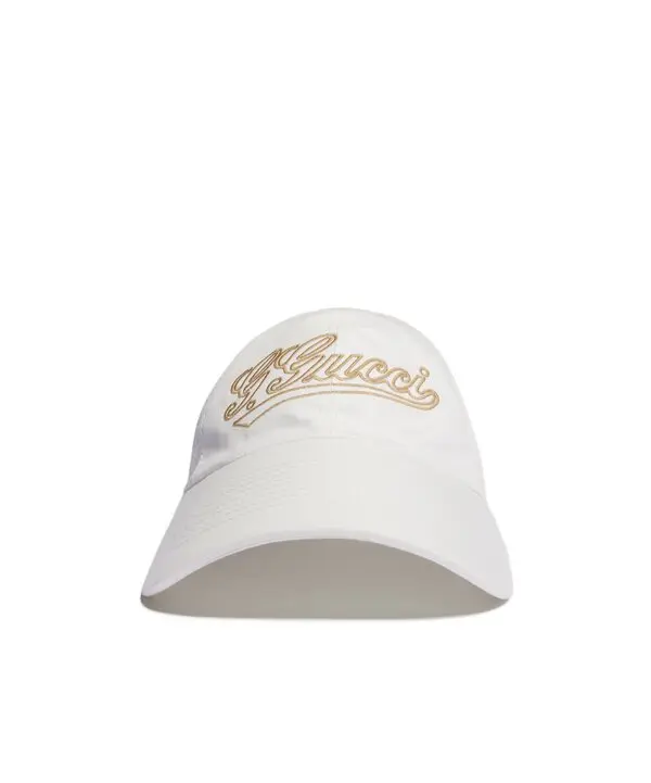 Gucci Cotton Baseball Cap With Embroidery - White