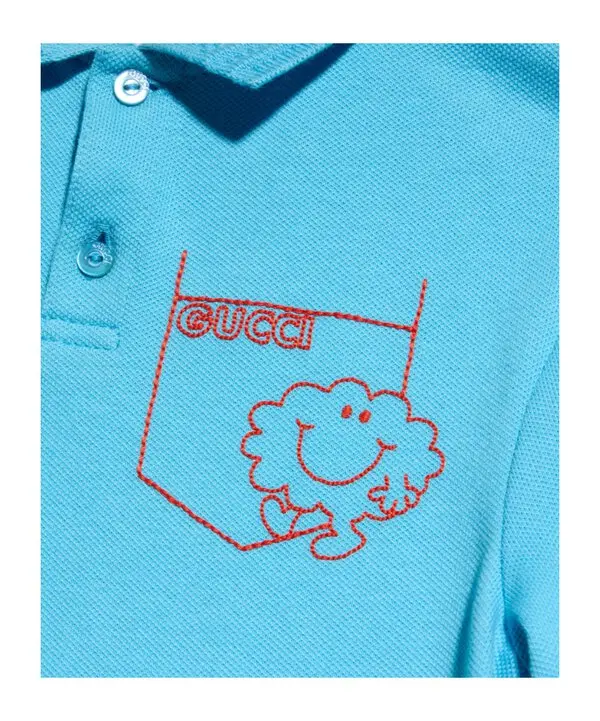 Gucci Embroidered Cotton Polo Shirt