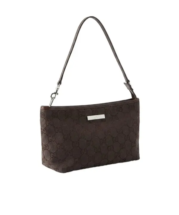 Gucci Small Pouch With Strap And Plaque - Black
