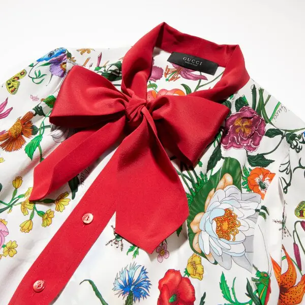 Gucci Flora Print Silk Crêpe De Chine Dress