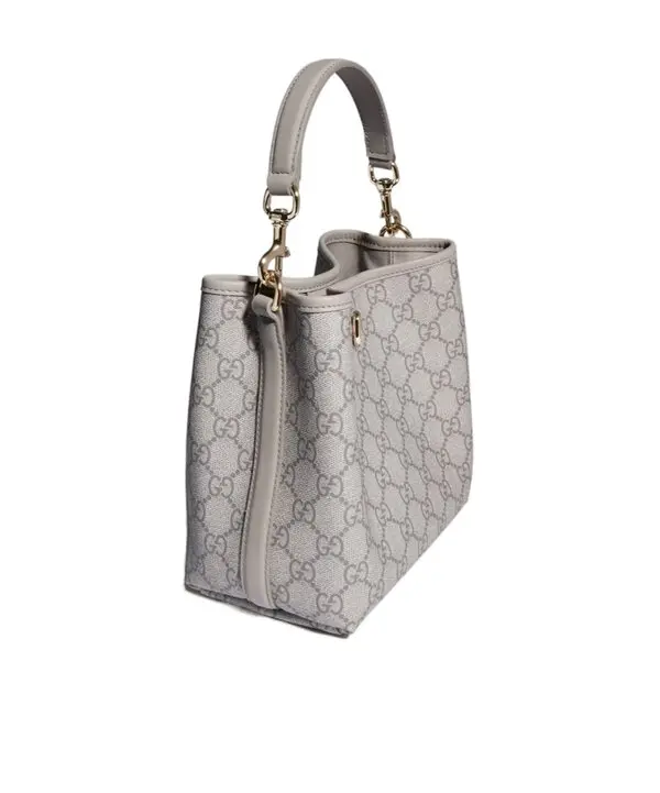 Gucci Gg Emblem Small Bucket Bag - Grey
