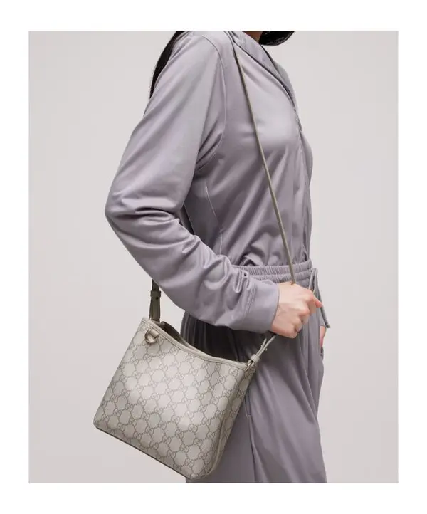 Gucci Gg Emblem Small Bucket Bag - Grey