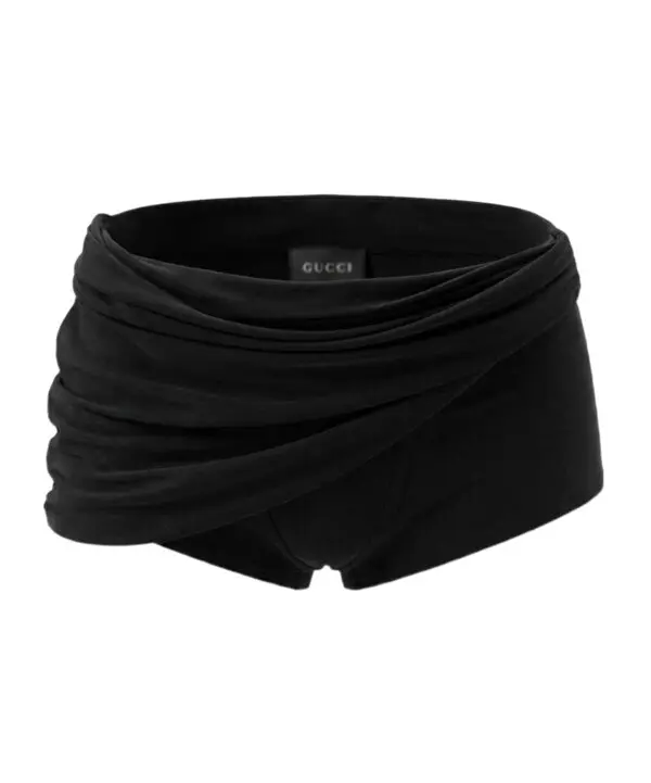 Gucci Crêpe Jersey Draped Shorts - Black