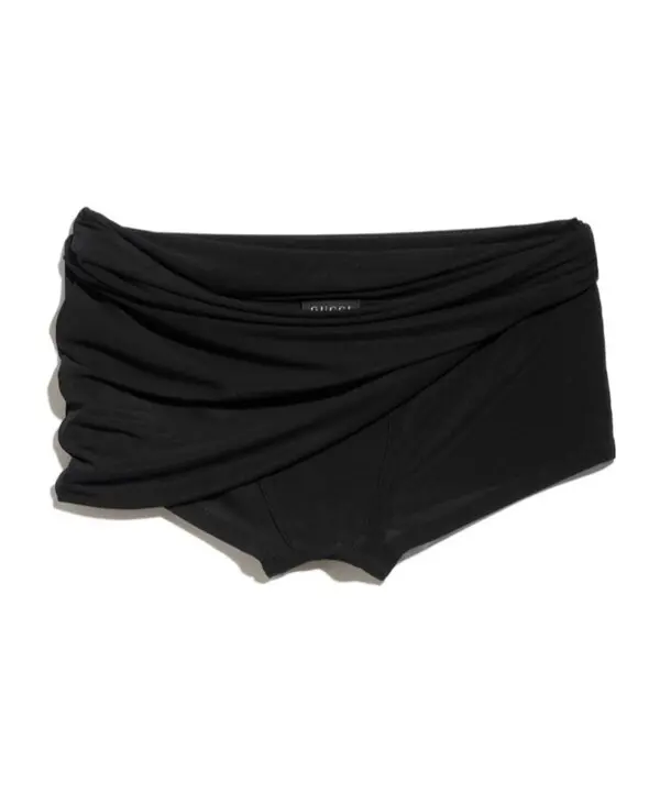 Gucci Draped Jersey Mini Skirt - Black