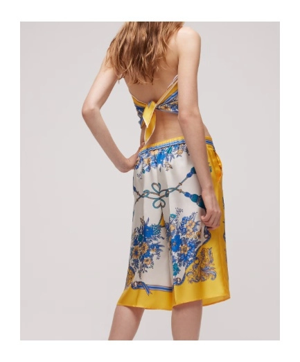 Gucci Printed Silk Twill Halter Neck Top - Multicolor