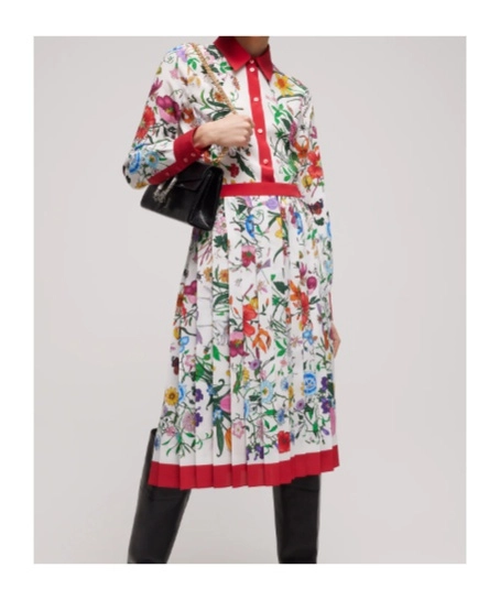 Gucci Printed Silk Shirt With Flora Motif