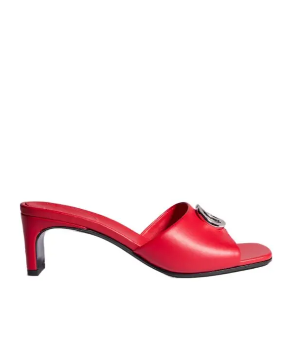 Gucci Double G Embellished Square Toe Slide Sandals