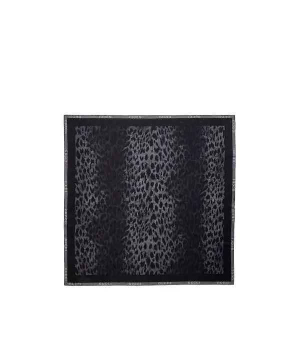 Gucci Printed Silk Twill Carr - Black