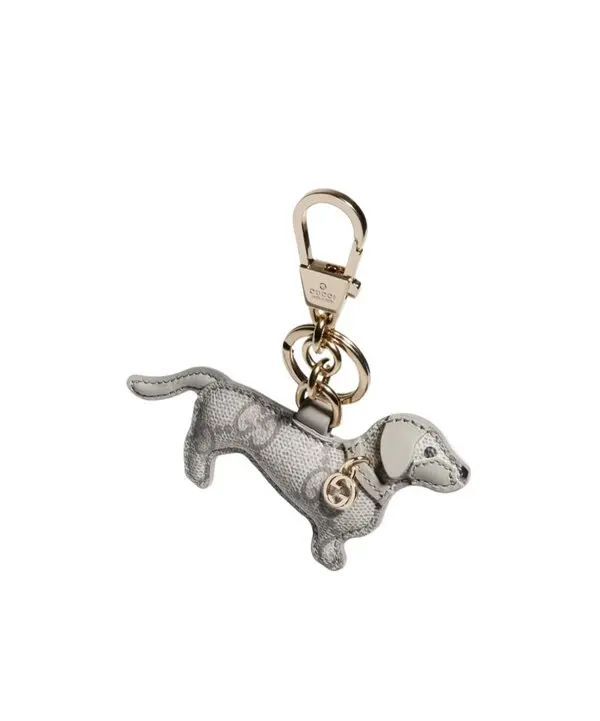 Gucci Dog Charm With Gg Monogram - Grey