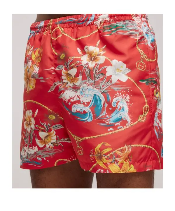 Gucci Printed Silk Twill Shorts - Multi-color