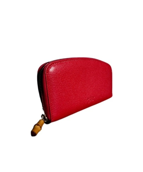 Gucci Zip Around Wallet With Bamboo - Red