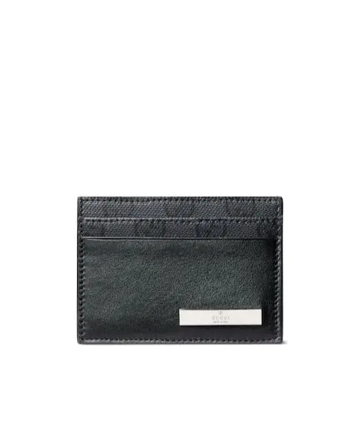 Gucci Card Case With Metal Tag - Black