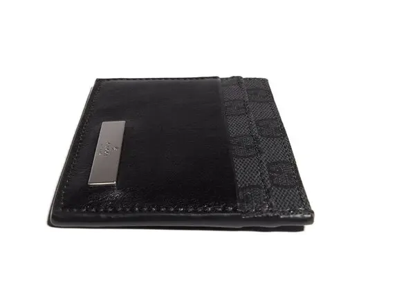 Gucci Card Case With Metal Tag - Black