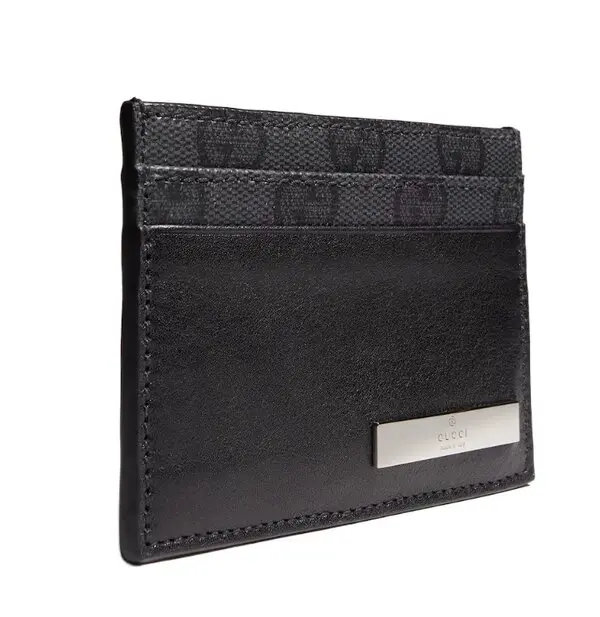 Gucci Card Case With Metal Tag - Black