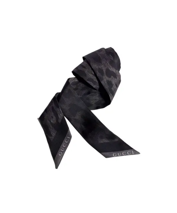 Gucci Printed Silk Twill Ribbon - Black