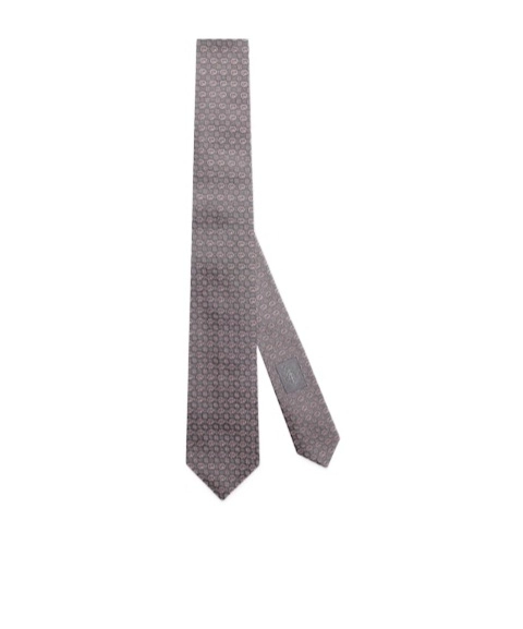 Gucci Interlocking G Silk Jacquard Tie - Light Gray