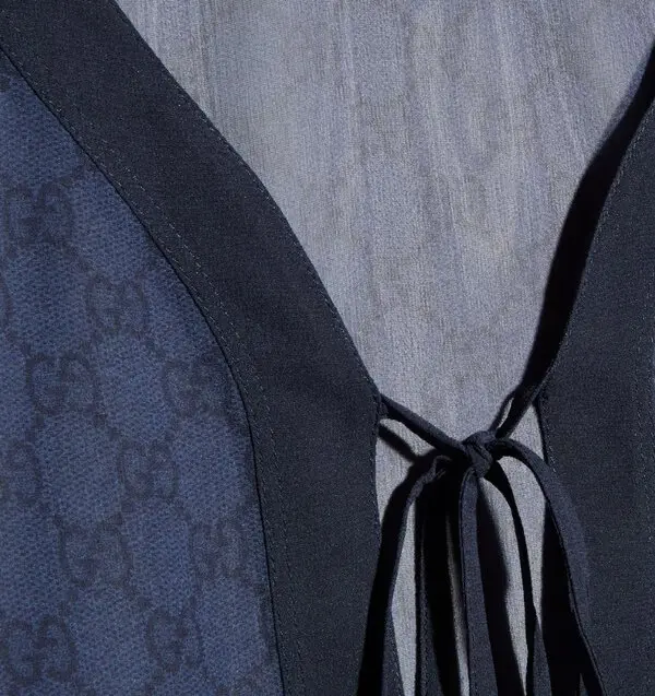 Gucci Silk Georgette Cape Dress
