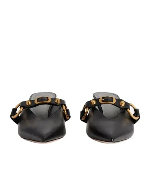 Balenciaga City Mule With Gold Stud Embellishments