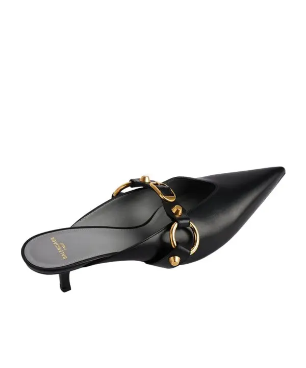 Balenciaga City Mule With Gold Stud Embellishments