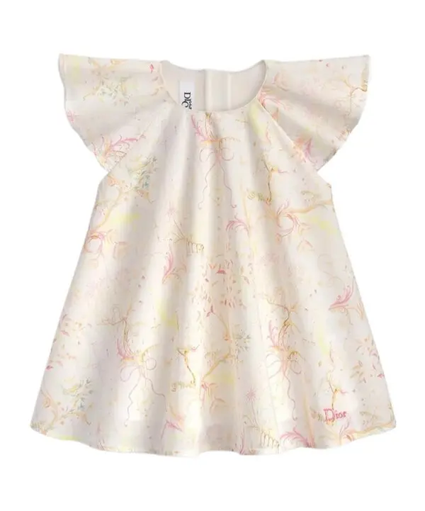 Dior Embroidered Flared Dress - White