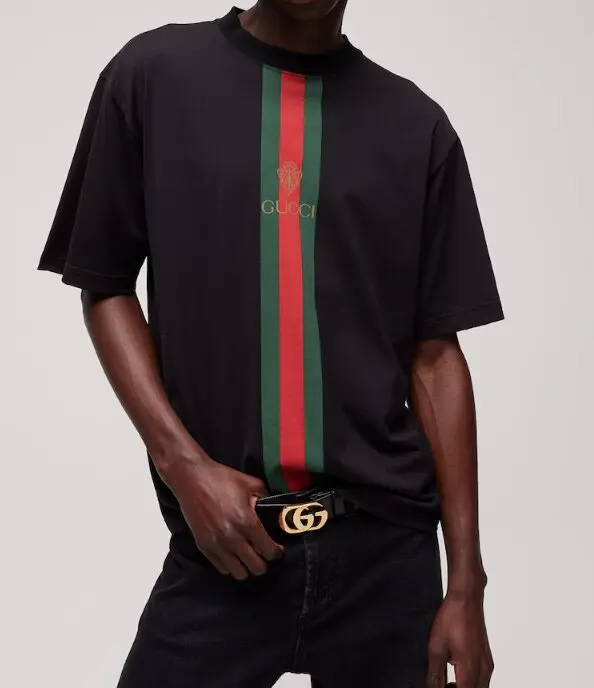 Gucci Web Embellishes Crewneck T-shirt