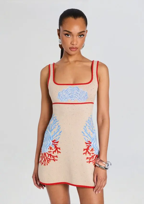 Retrofete Valcra Jacquard Knit Mini Dress