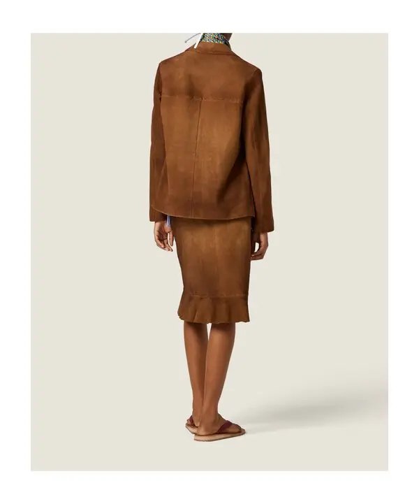 Miu Miu Waxed Suede Skirt