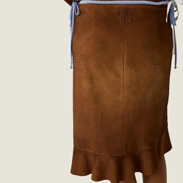 Miu Miu Waxed Suede Skirt