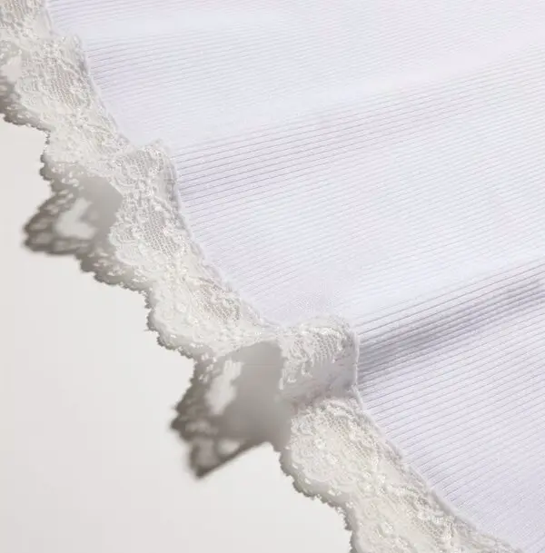 Gucci Matte Viscose Rib Stitch T-shirt With Lace Details