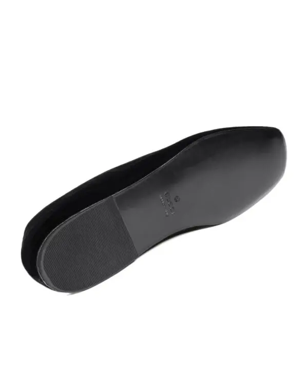 Gucci Velvet Loafer With Crest Embroidery