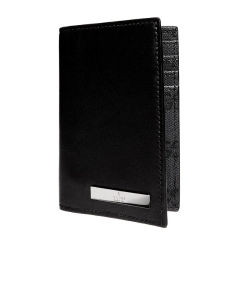 Gucci Card Case With Metal Tag - Black