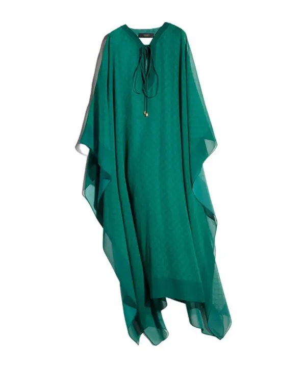 Gucci Gg Silk Georgette Cape Dress